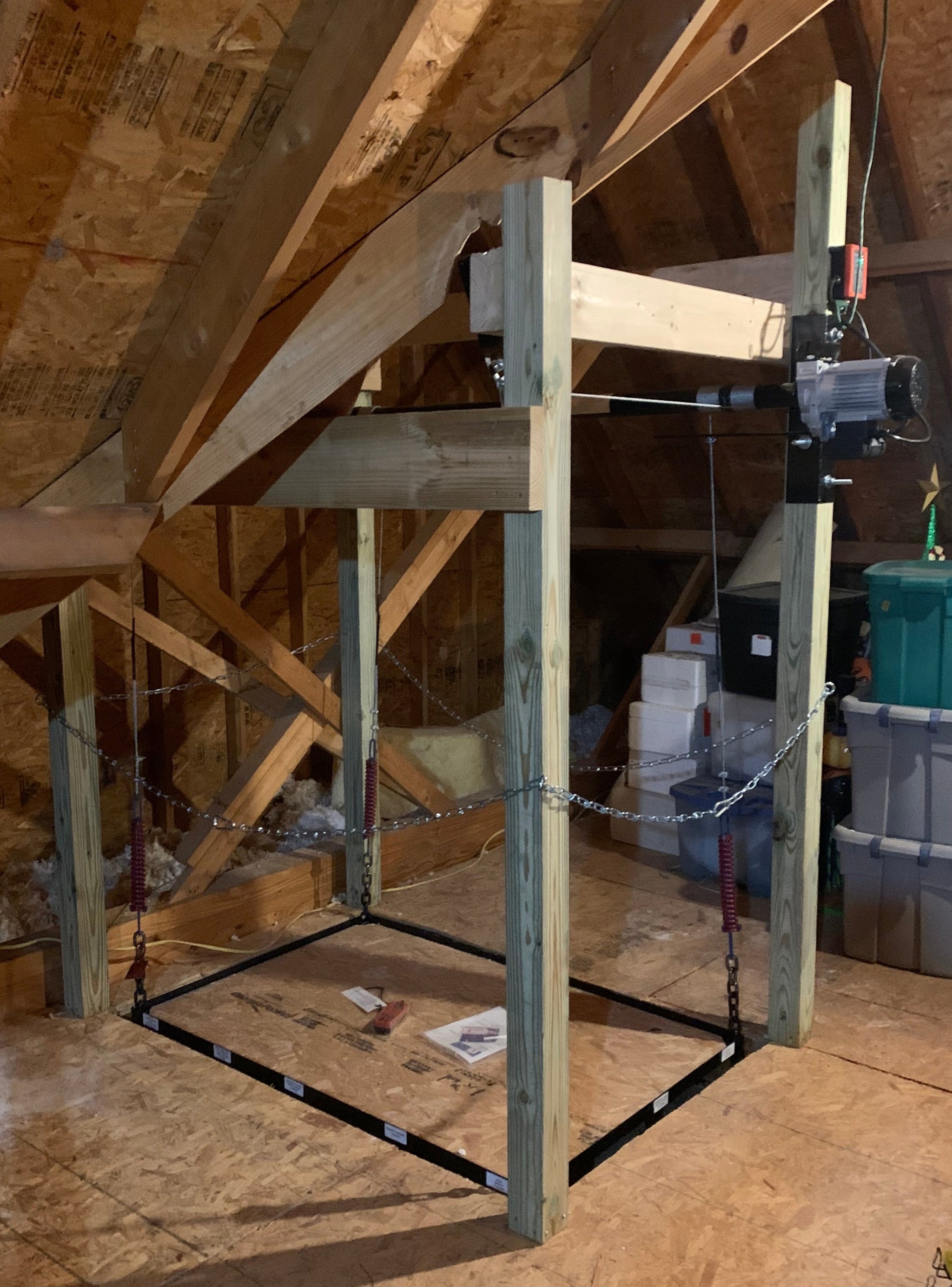 300XL Post Style Attic Lift – Large Load Platform